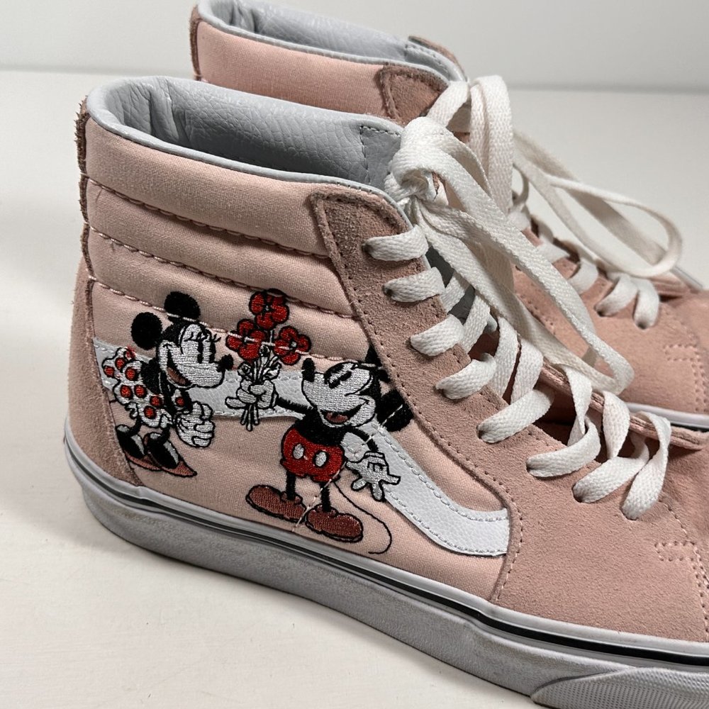 Vans Sk8 Hi Disney Mickey Minnie Mouse Pink Suede Sho… - Gem